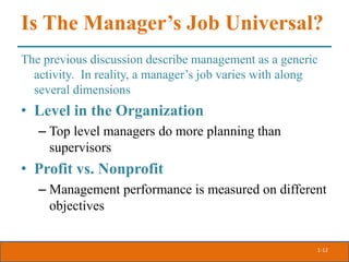 Managers and their levels and role and Management .ppt