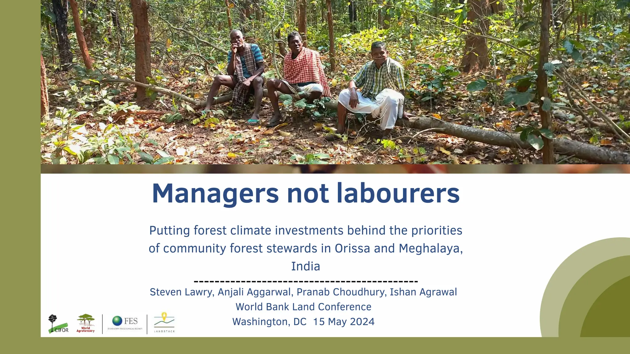 Managers not labourers - CIFOR-ICRAF Knowledge