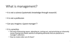 Managers not MBAs, Diverse roles, complex tasks, people-focused ...