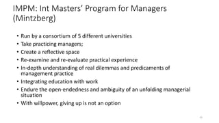 Managers not MBAs, Diverse roles, complex tasks, people-focused ...