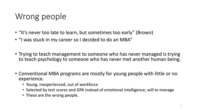 Managers not MBAs, Diverse roles, complex tasks, people-focused ...