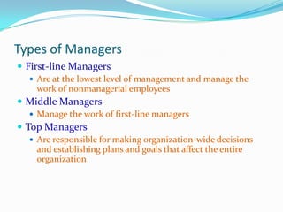 Managers roles and skills | PPT