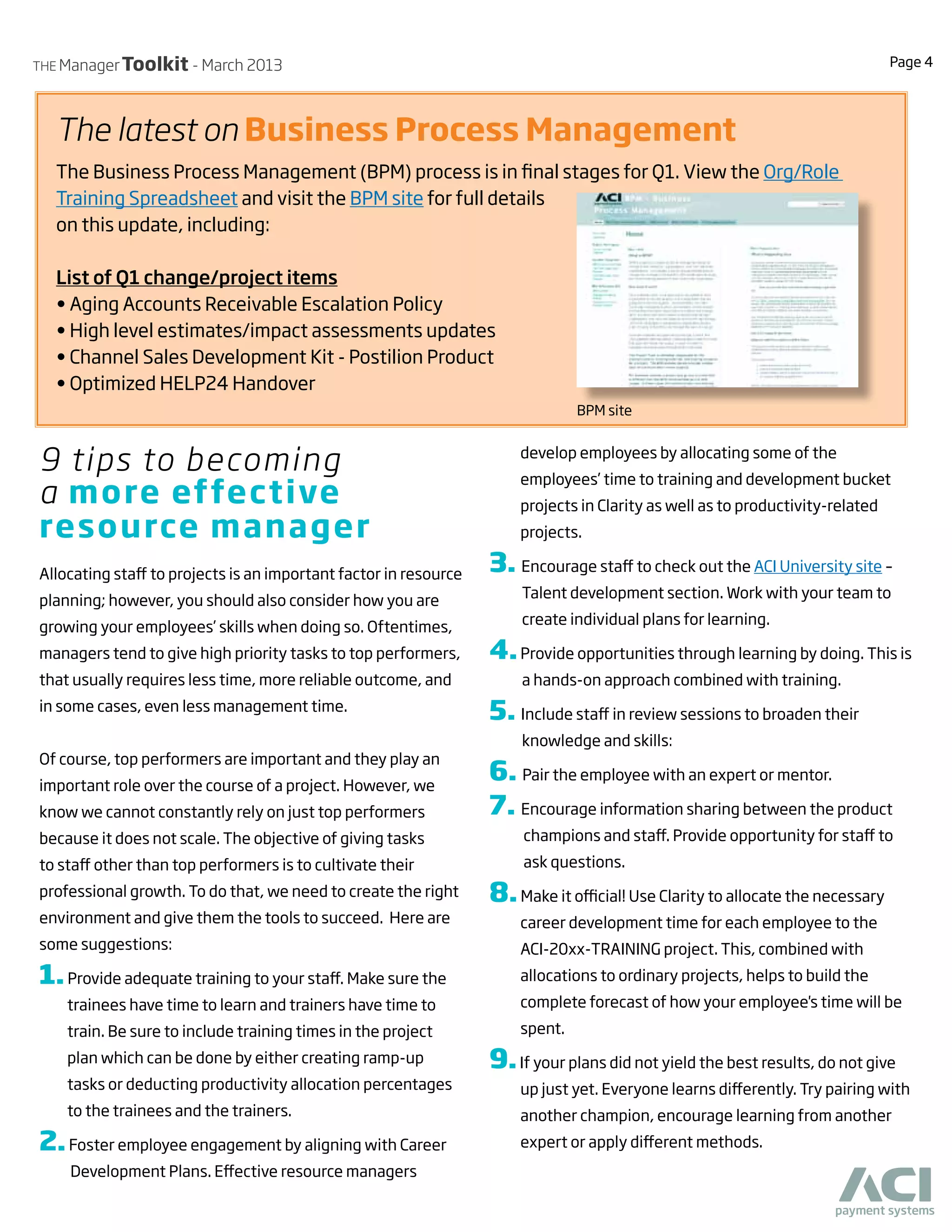 Manager toolkit March 2013 | PDF