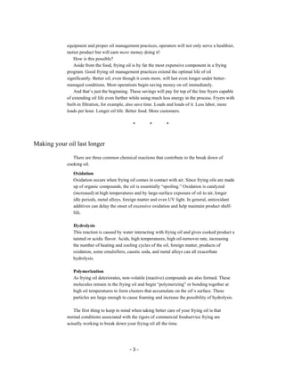 Manage Your Frying Oil | PDF