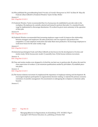 Managing Behavior in Organizations 6th Edition Greenberg Test Bank | PDF