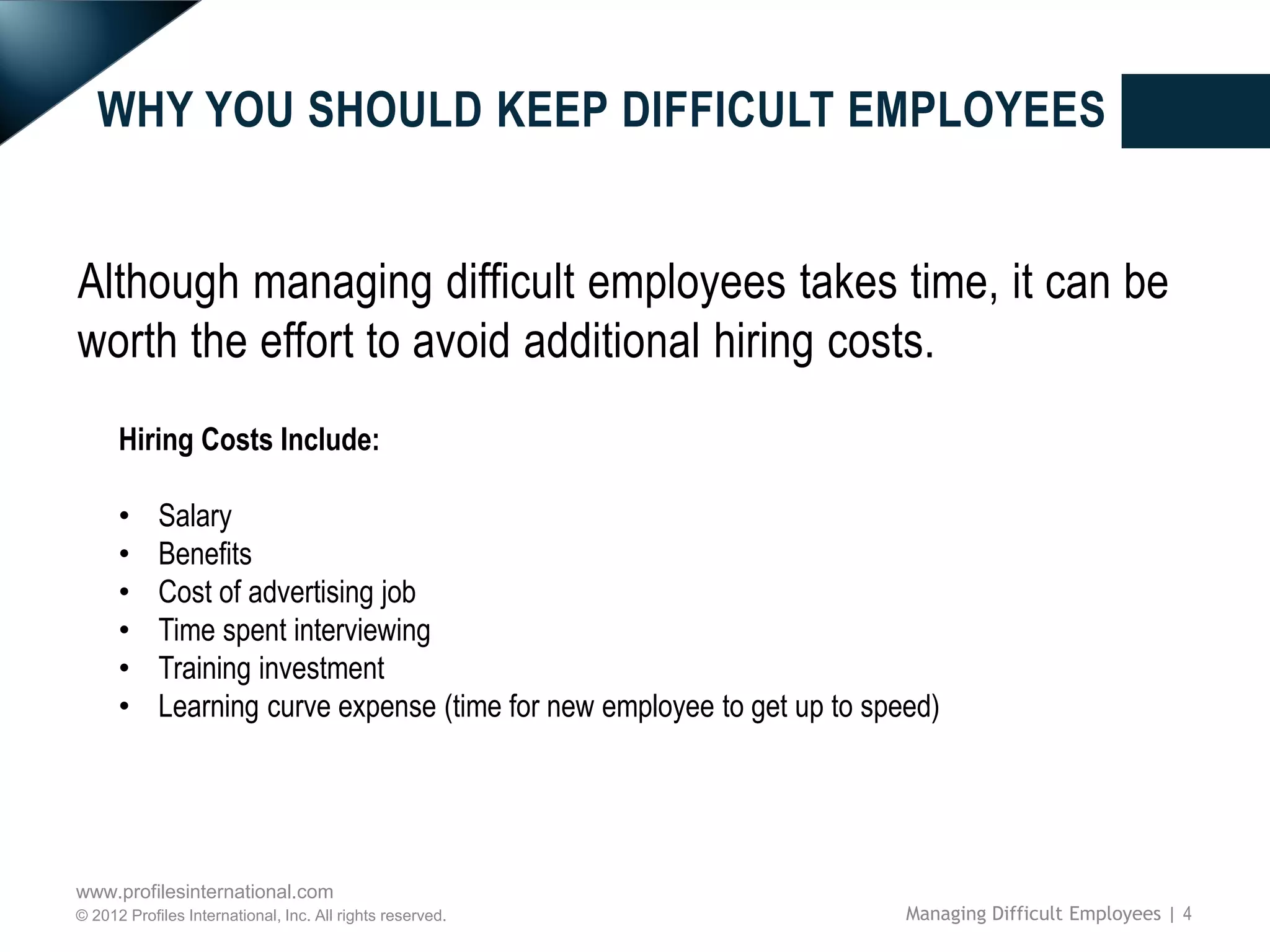 Managing Difficult Employees | PDF