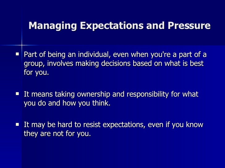Managing Expectations