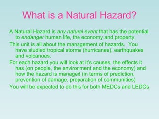 Managing Hazards Revision | PPT | Geology | Science
