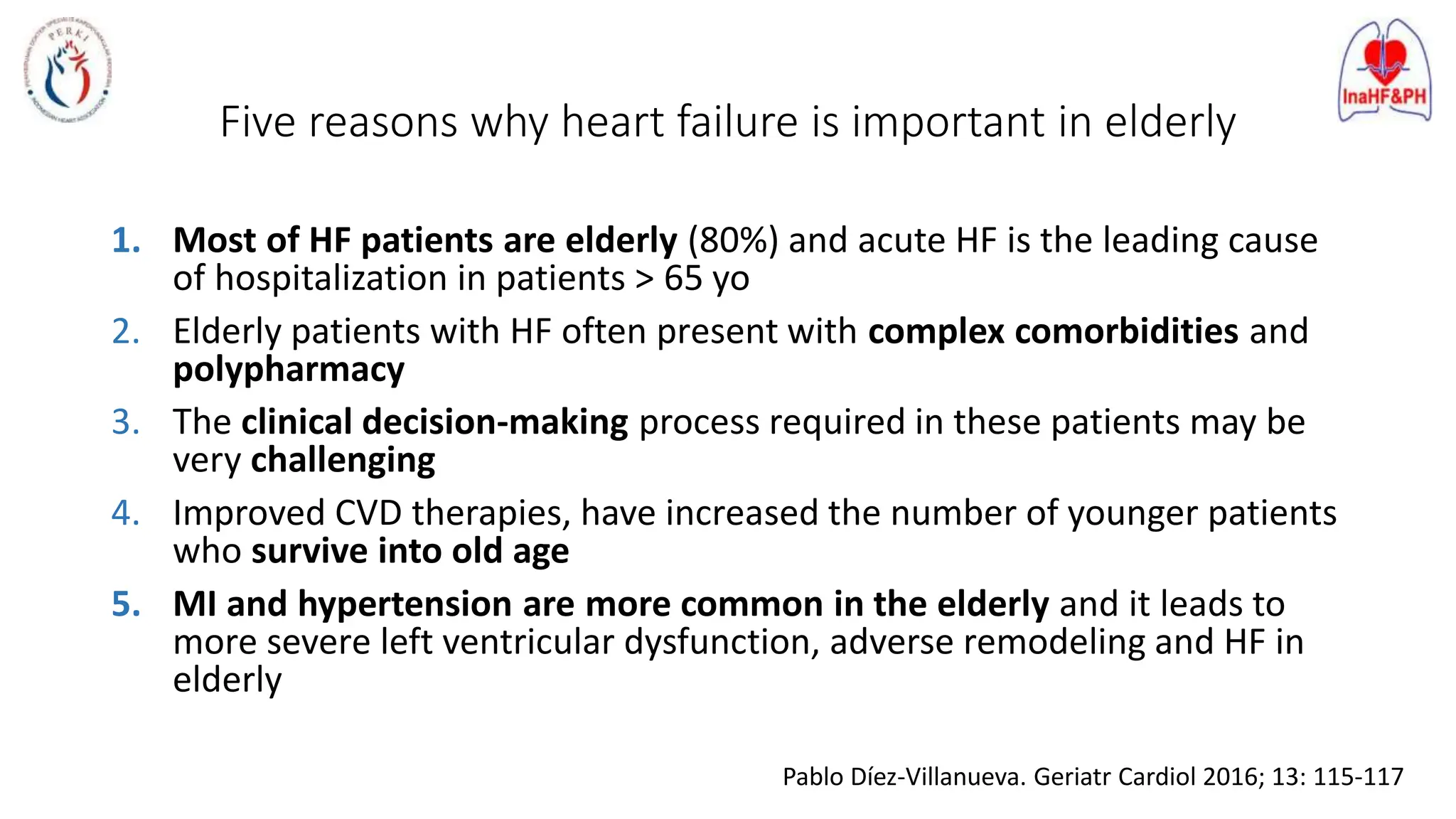 Managing heart failure in eldery presentation | PDF