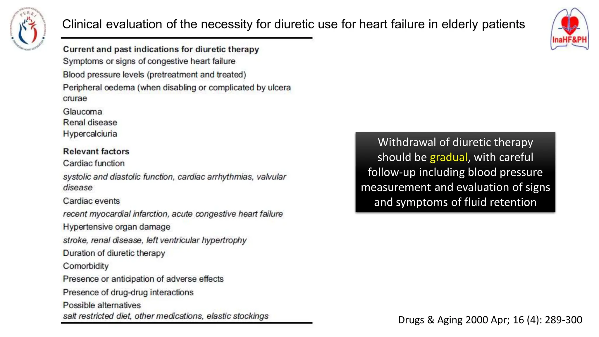 Managing heart failure in eldery presentation | PDF
