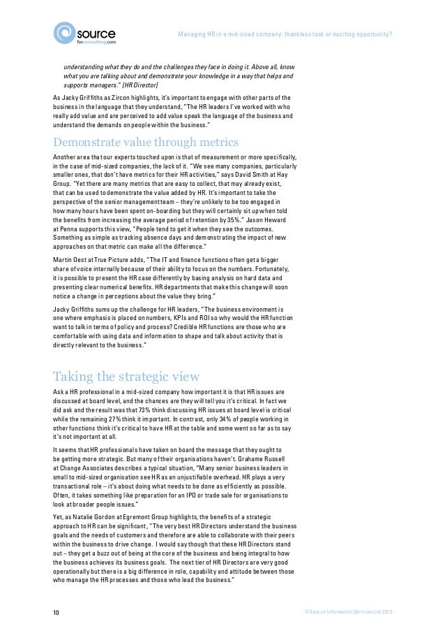 Managing HR in a mid-sized company: thankless task or exciting opportunity?