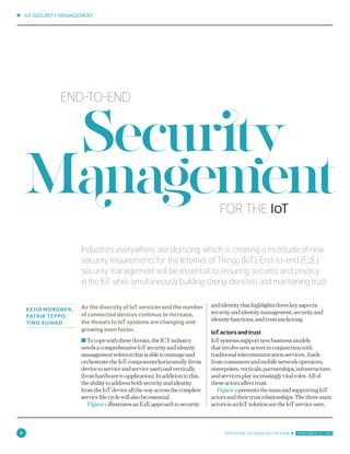 Ericsson Technology Review: End-to-end Security Management for the IoT | PDF
