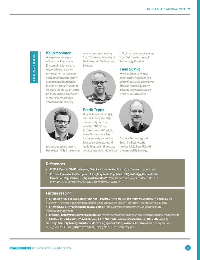 Ericsson Technology Review: End-to-end Security Management for the IoT ...
