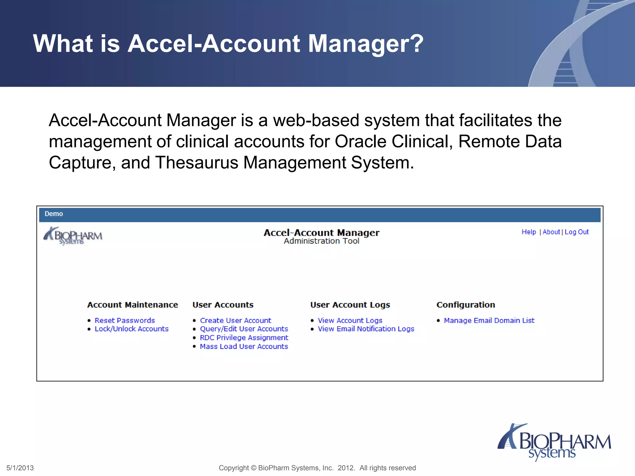 Managing Oracle Clinical, RDC, and TMS User Accounts with Ease | PDF