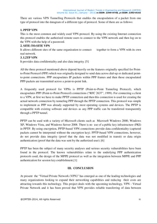 MANAGING ORGANISATION USING VPN's : A SURVEY | PDF