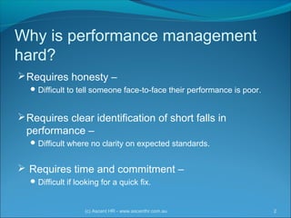 Managing Poor Performance by Ascent HR Management Consultants | PPT