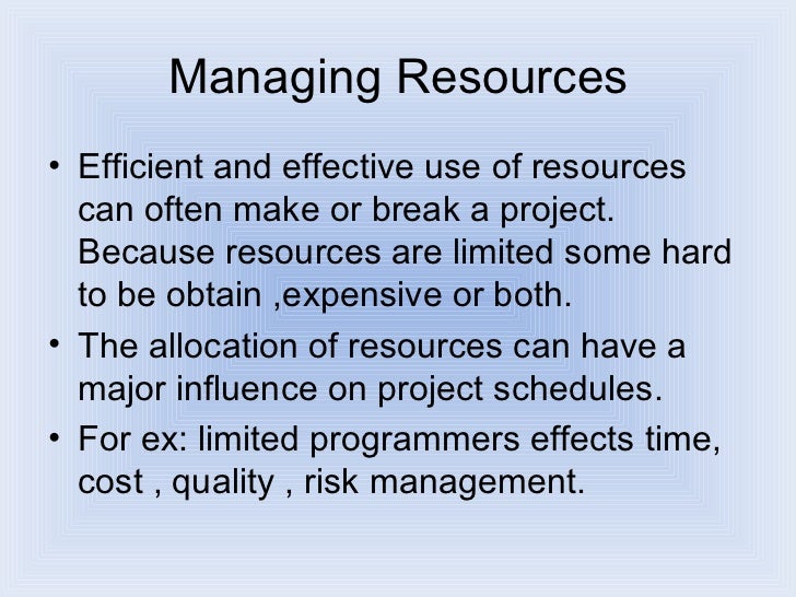 Managing Resources