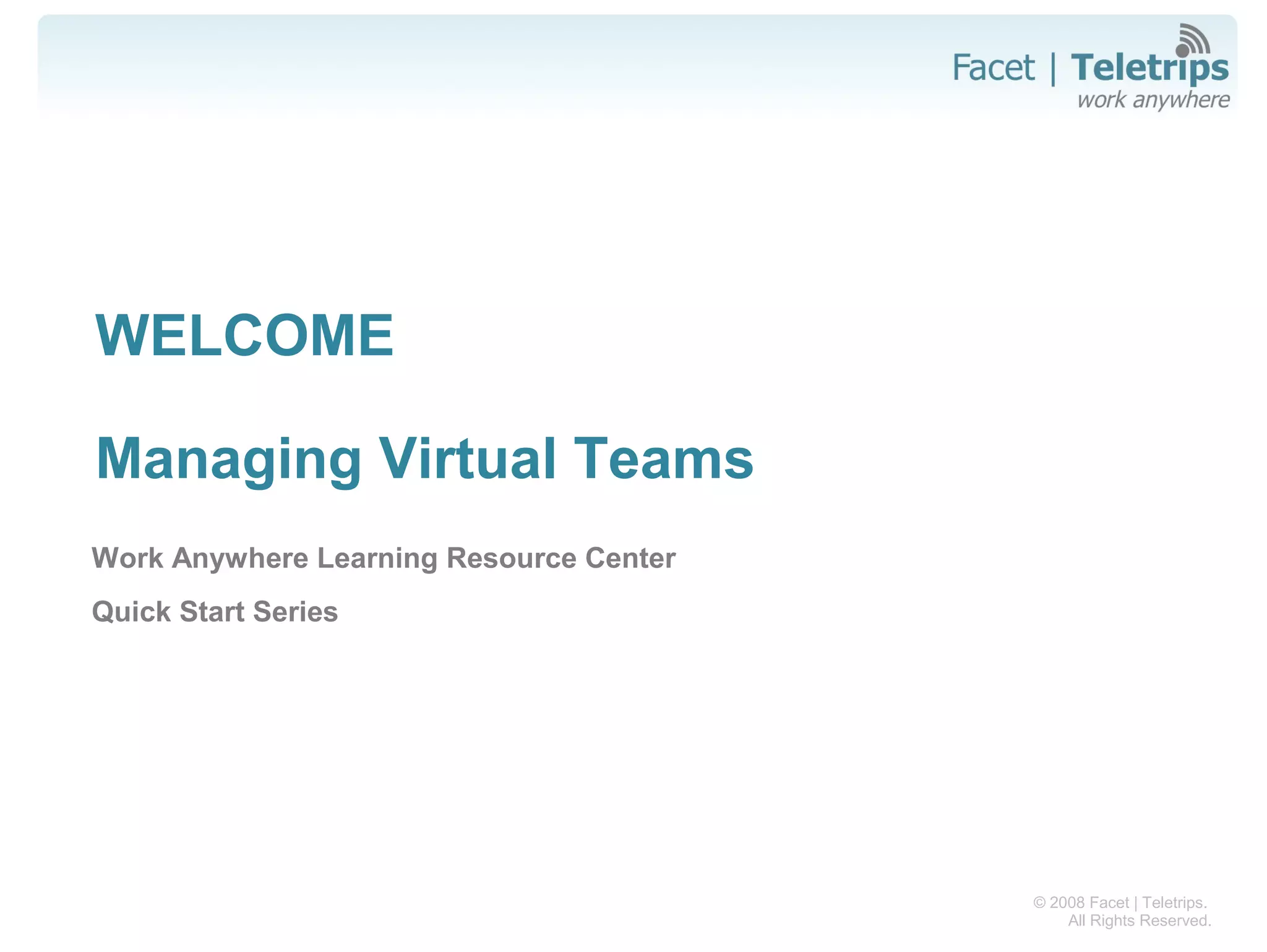 Managing Virtual Teams -Quick Start Guide | PPT