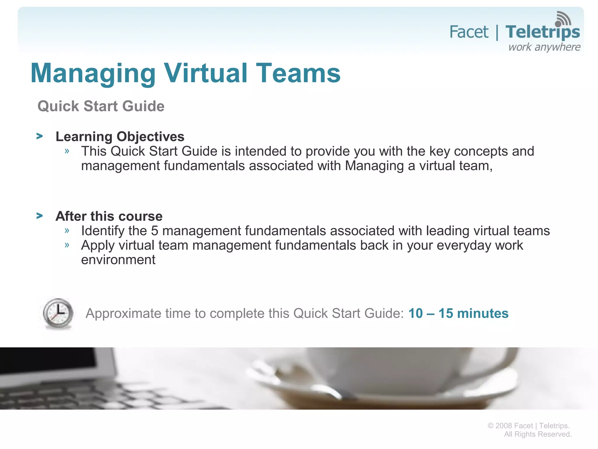 Managing Virtual Teams -Quick Start Guide | PPT