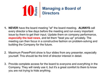 Managing a board of directors | PPT