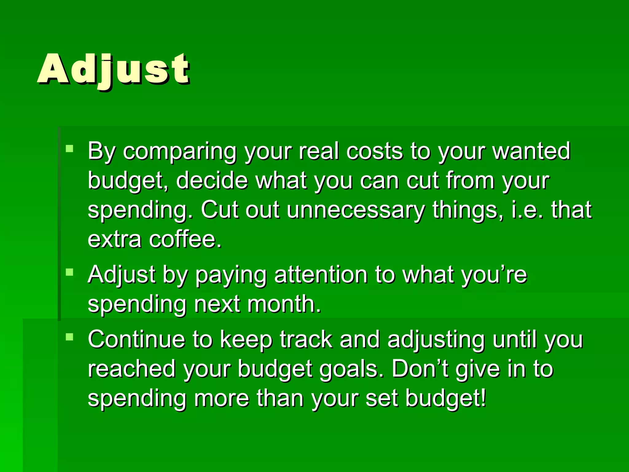 Managing a budget | PPT