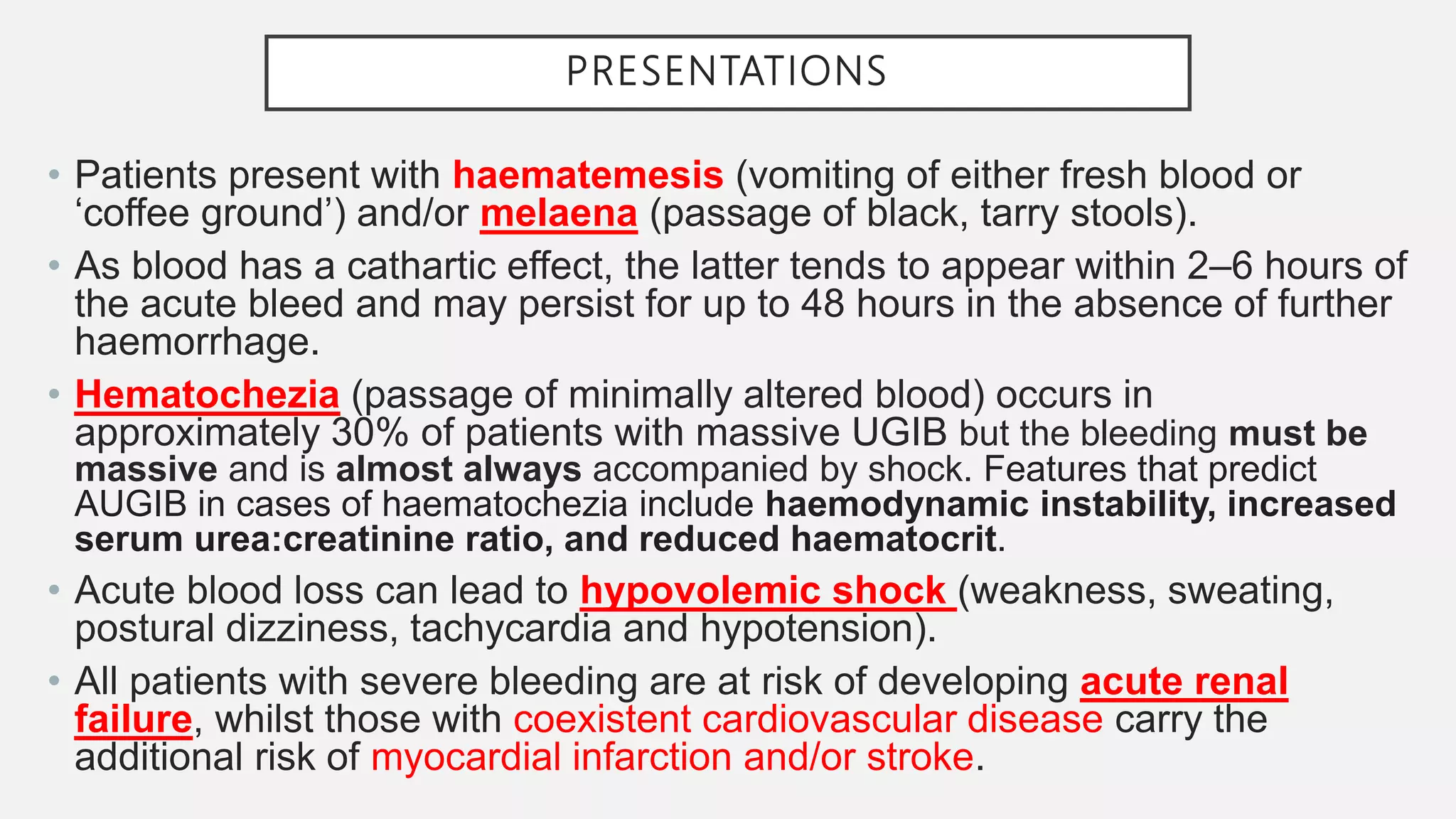 Managing acute upper gi bleeding | PPTX