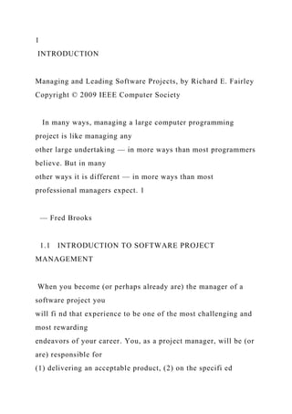 MANAGING AND LEADING SOFTWARE PROJECTSPress .docx