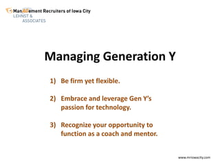 Managing and Retaining Generation Y Team Members | PPTX