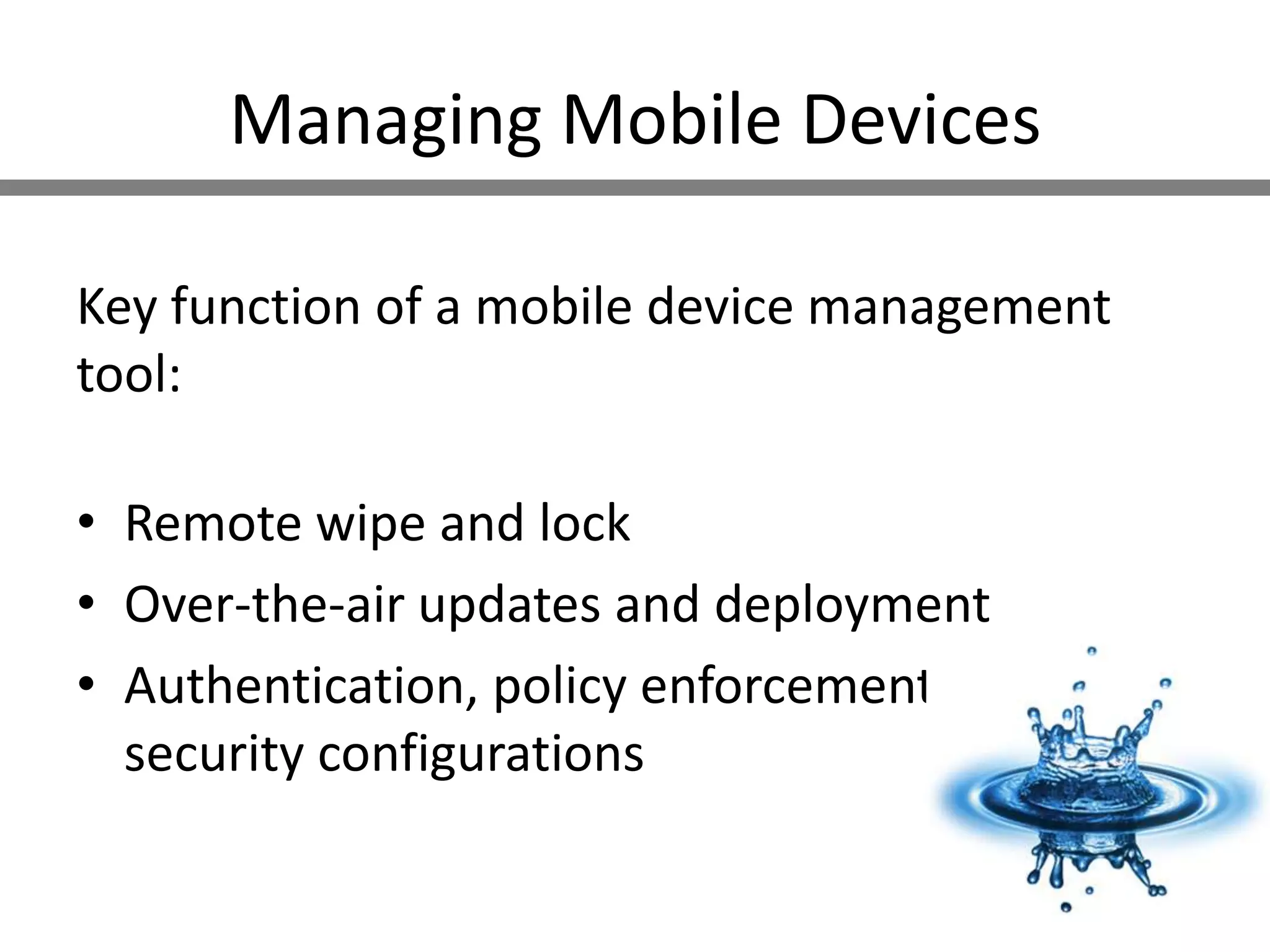 Managing and securing mobile devices | PPT