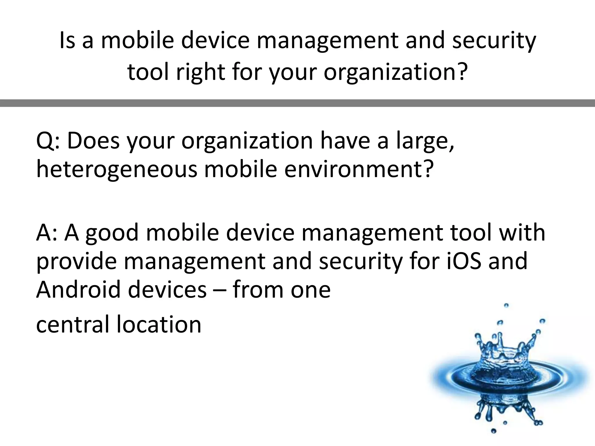 Managing and securing mobile devices | PPT