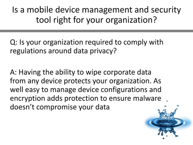 Managing and securing mobile devices | PPT