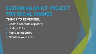 Managing and sustaining ict projects | PPTX