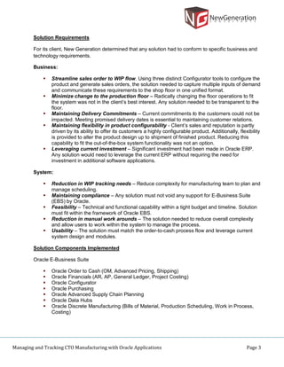 Managing And Tracking Eto Manufacturing With Oracle Apps | PDF