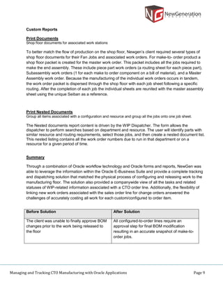 Managing And Tracking Eto Manufacturing With Oracle Apps | PDF