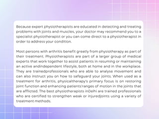 Managing arthritis with physiotherapy.pptx | Physical Therapy | Wellness