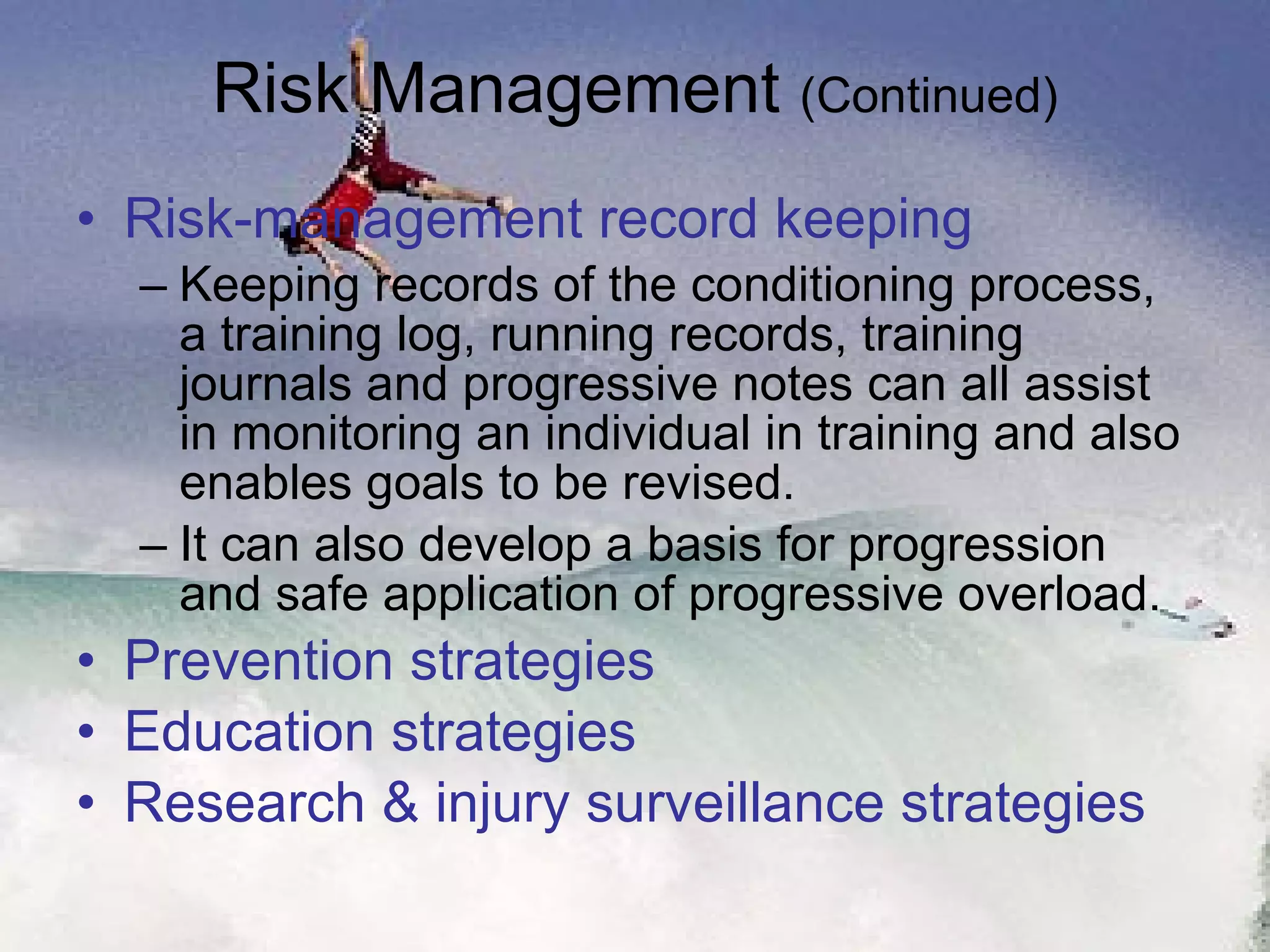 Managing A Training Load & Sports Injury Risk Management | PPT