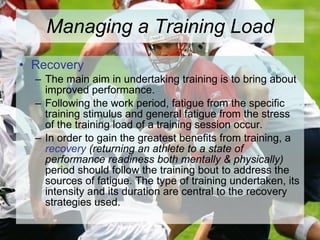 Managing A Training Load & Sports Injury Risk Management | PPT