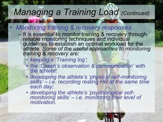 Managing A Training Load & Sports Injury Risk Management | PPT