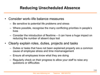 Managing Attendance Effectively | PPT