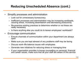 Managing Attendance Effectively | PPT