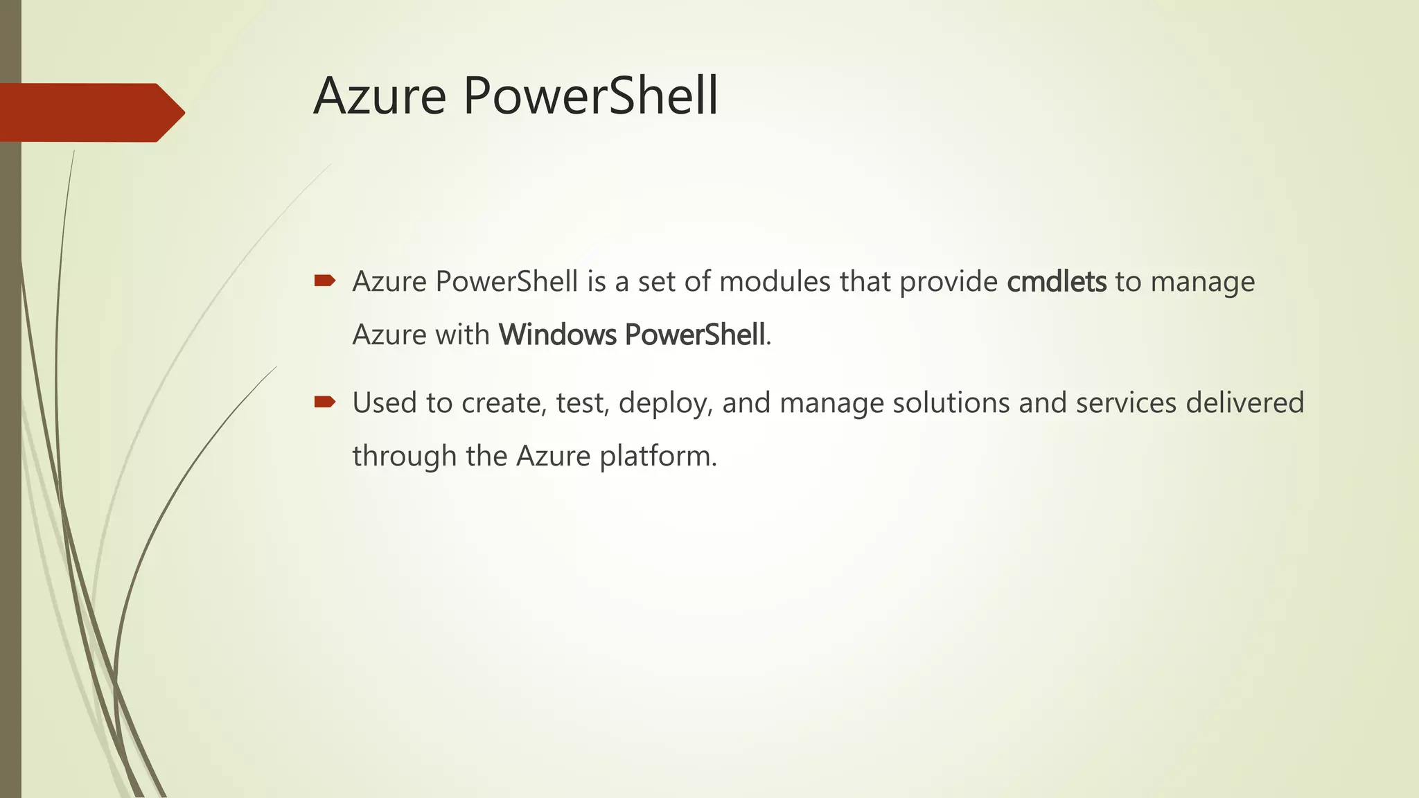 Managing Azure Components Using Azure PowerShell | PPT Managing Azure Components Using Azure PowerShell | PPT