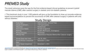 Managing cataract in DME patients simULTANEOUS injection and ...