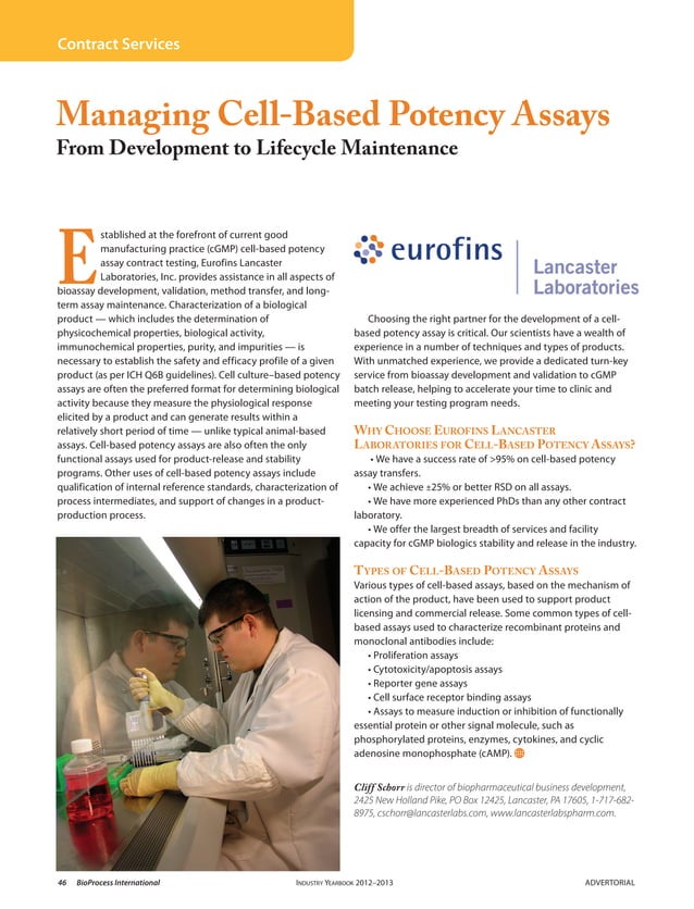 Managing Cell Based Potency Assays Pdf