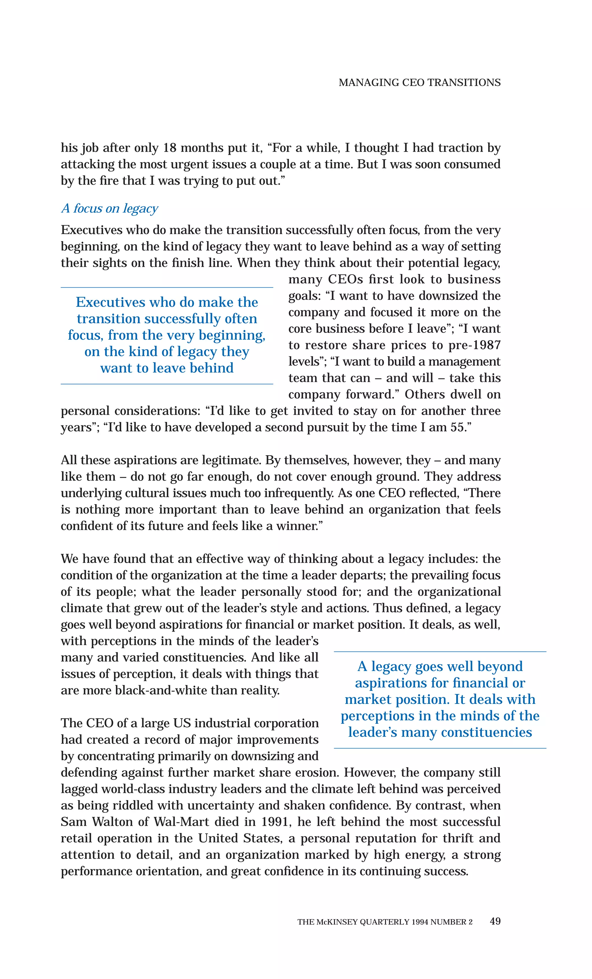 Managing CEO transitions | PDF