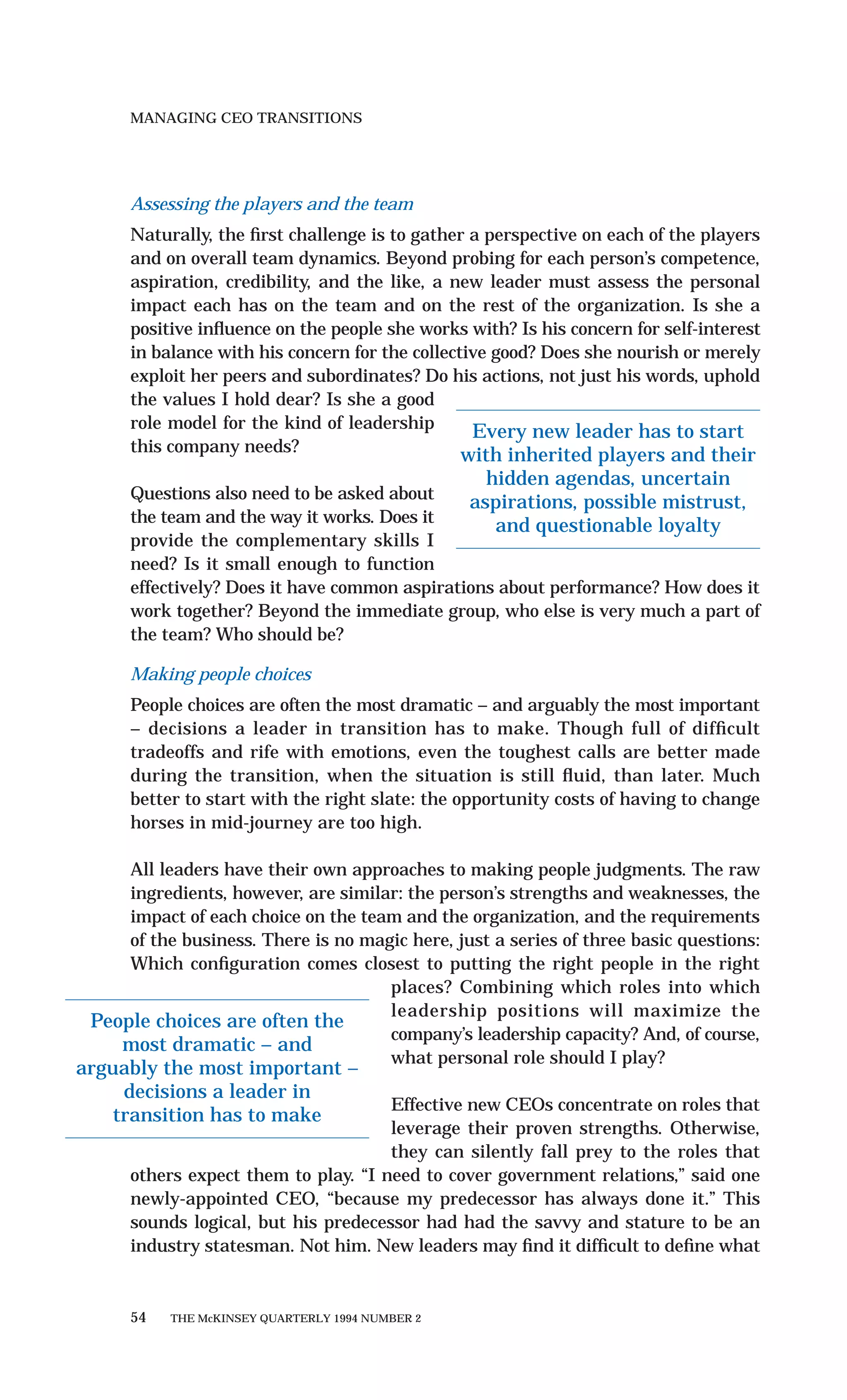 Managing CEO transitions | PDF