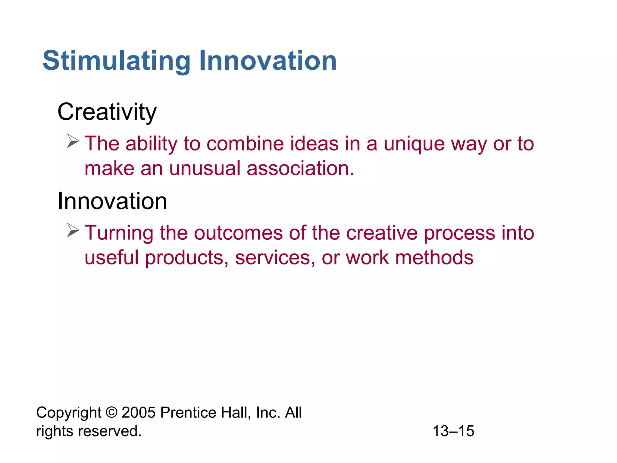 Managing change and innovation | PPT