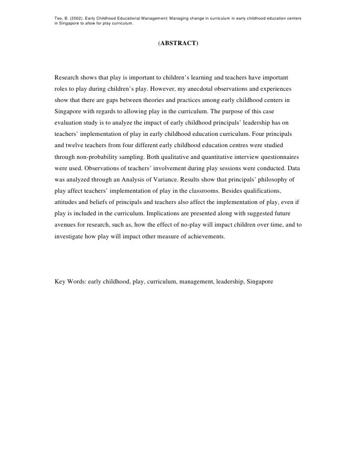 Thesis Statement Examples For Early Childhood Education Early Thesis Statement Examples For Early Childhood Education Early