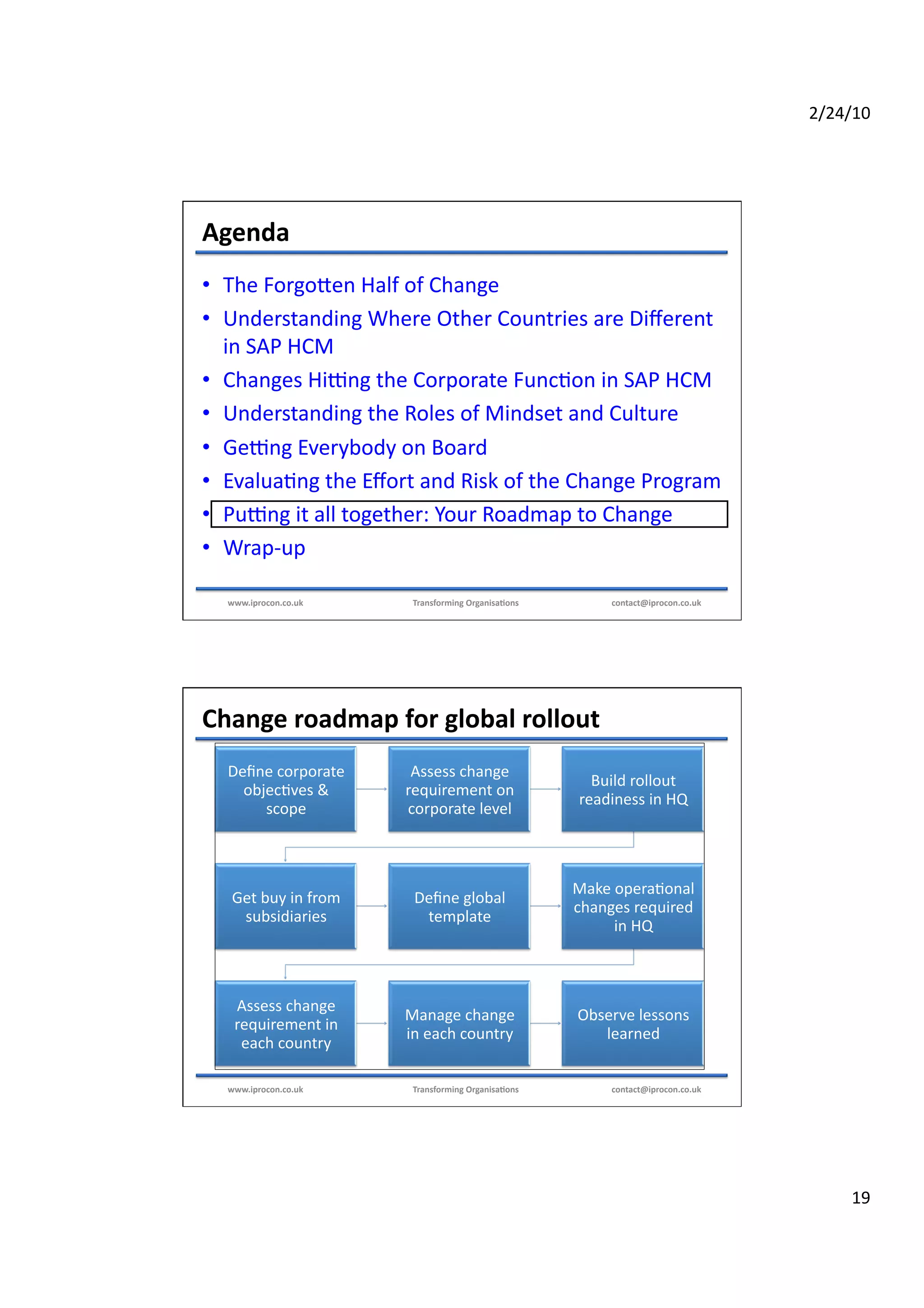 Managing Change in International SAP HCM Projects | PDF