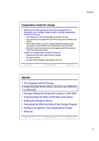 Managing Change in International SAP HCM Projects | PDF