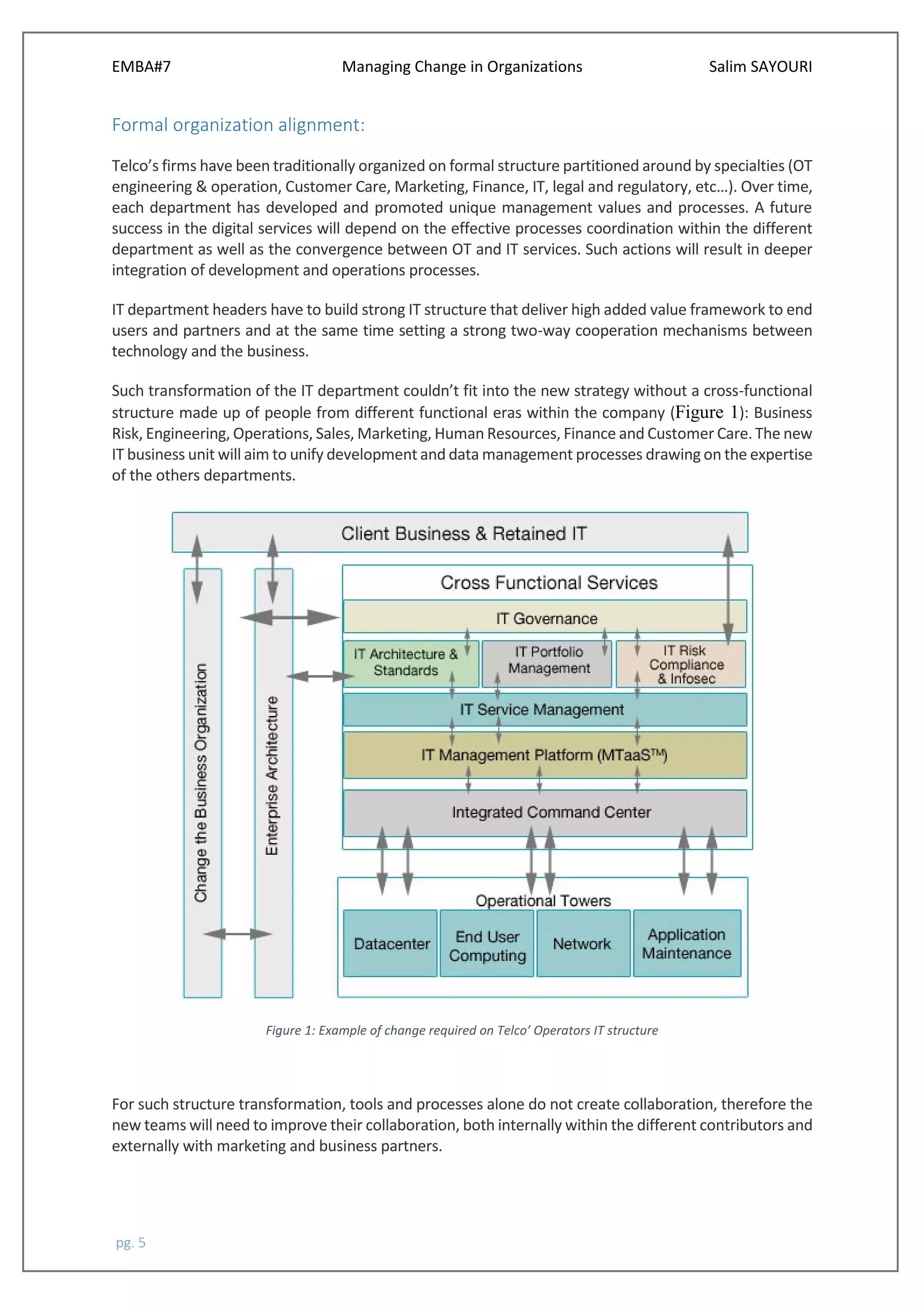 Managing change in telecom industry from network centric to customer ...